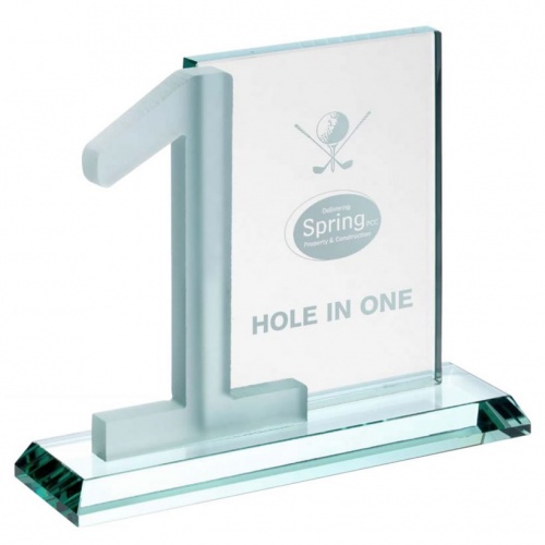 Glass Golf Number One Awards Plaque - Awards Trophies Supplier